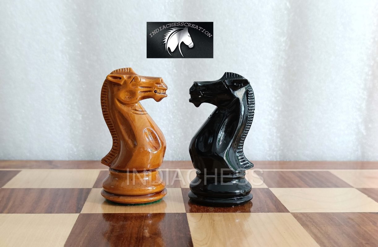 INDIACHESSART Distressed Antique Reproduction 4" Professional Chess ...